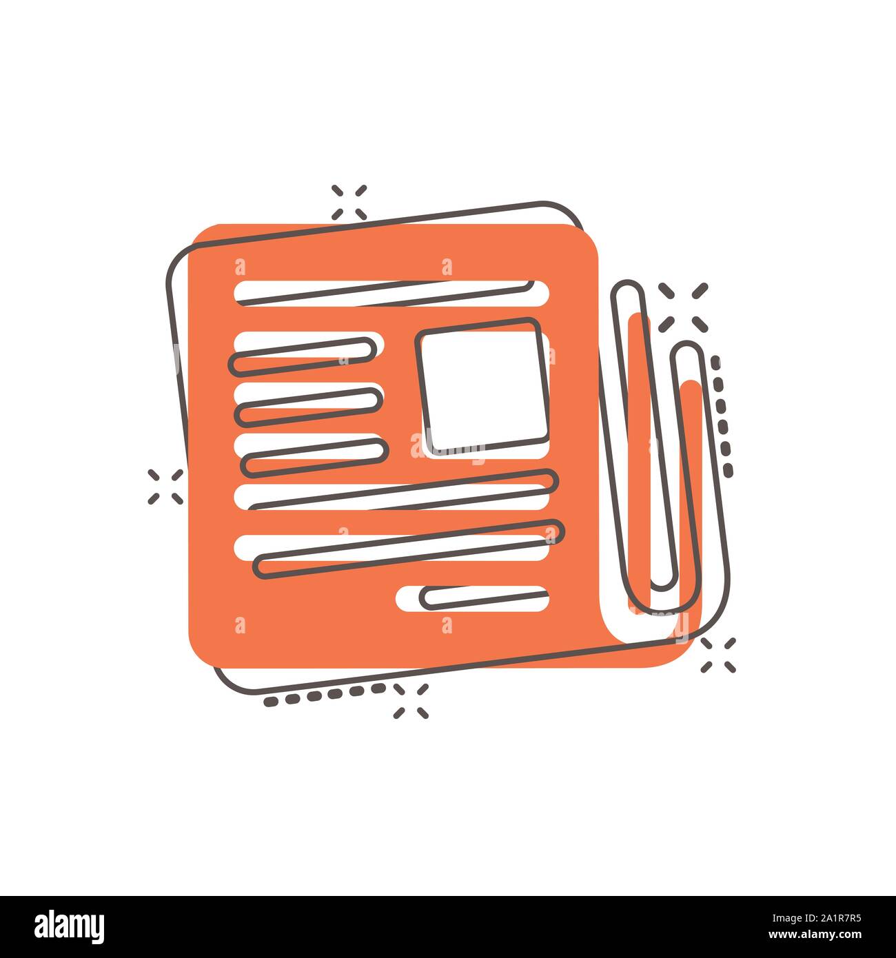 Magazine page icon in comic style. News vector cartoon illustration on ...