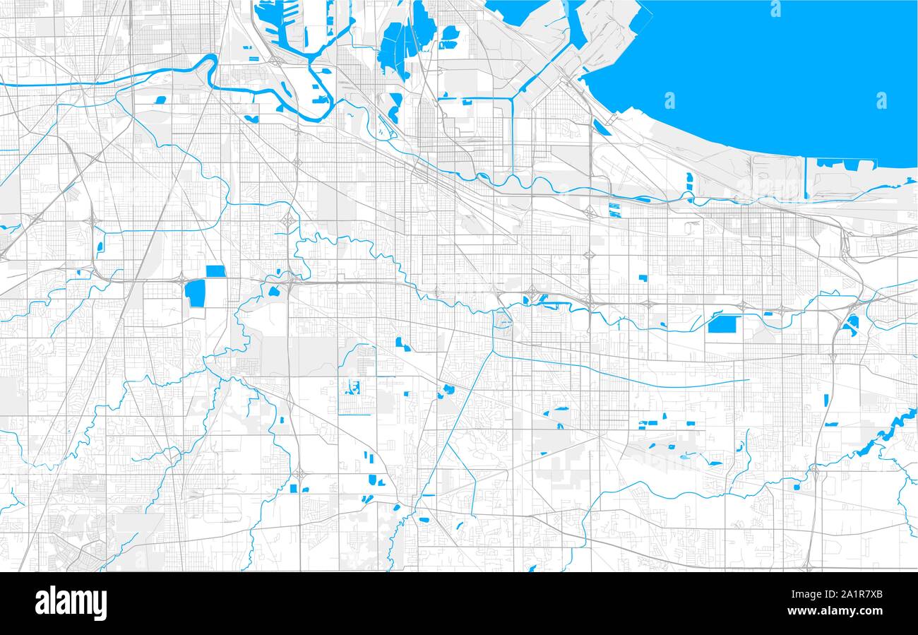 Rich detailed vector area map of Hammond, Indiana, USA. Map template ...