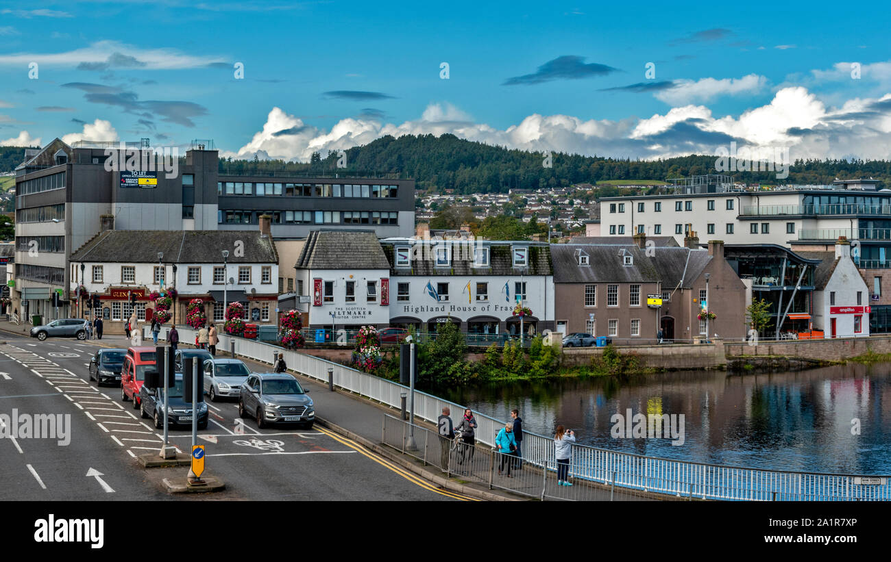 INVERNESS CITY SCOTLAND LOOKING ACROSS THE NESS BRIDGE TOWARDS HUNTLY ...