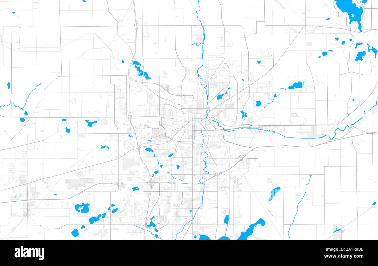 Kalamazoo Michigan Area Map Kalamazoo Michigan Map Art Etsy