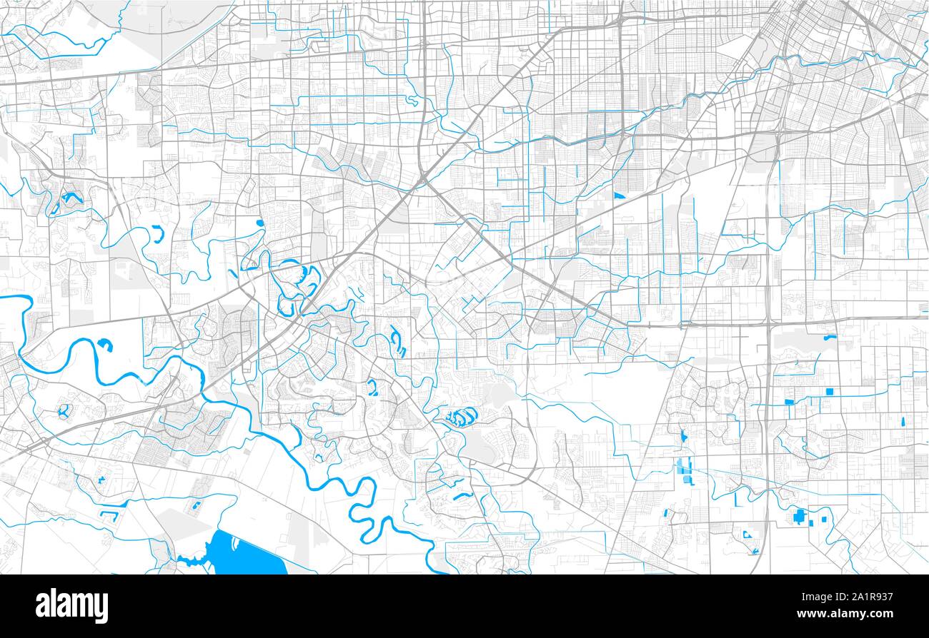 Rich detailed vector area map of Missouri City, Texas, USA. Map ...