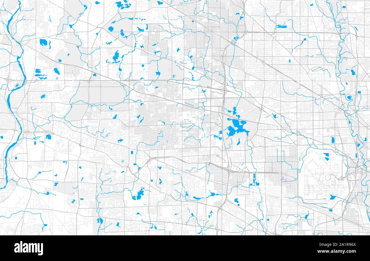 Rich detailed vector area map of Schaumburg, Illinois, USA. Map ...