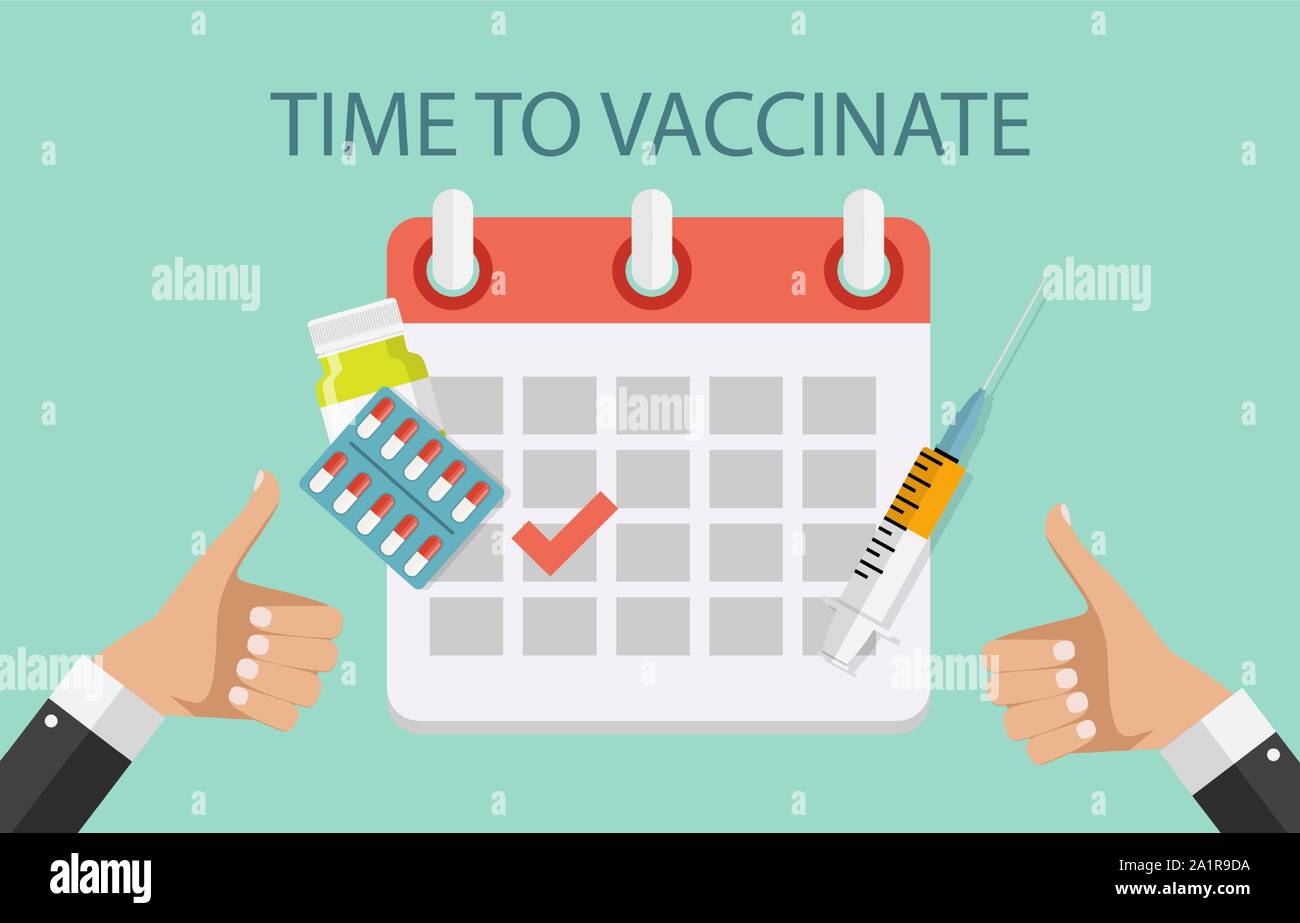 Time to Vaccinate Concept Background. Vector Illustration Stock Vector ...