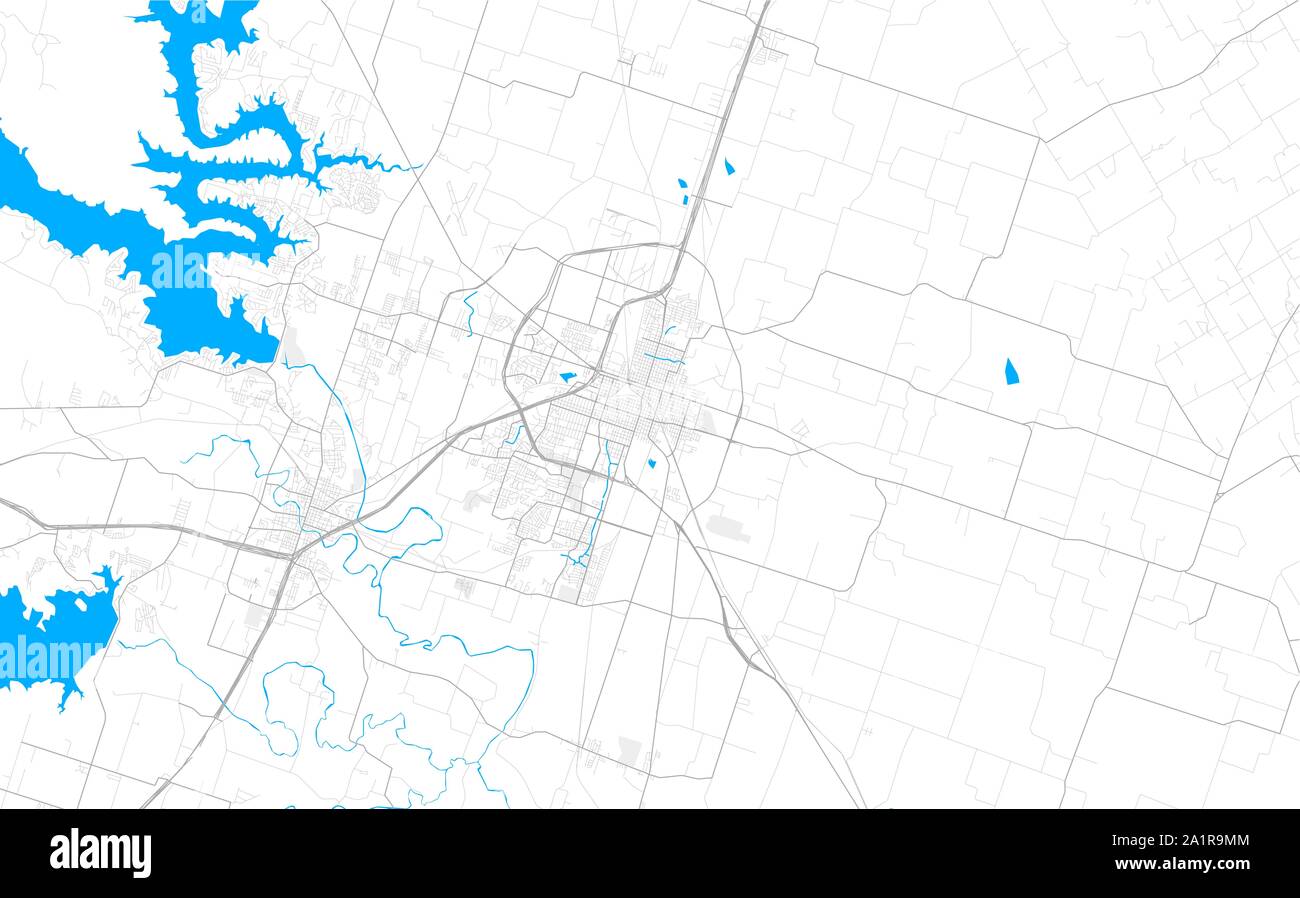 Rich detailed vector area map of Temple, Texas, USA. Map template for ...