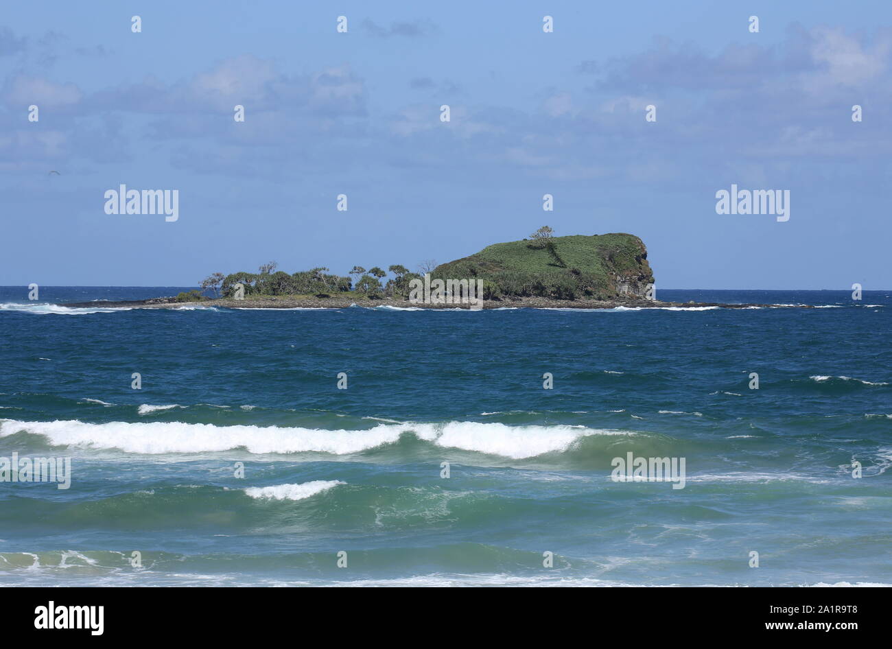 Looking out to the small uninhabited Mudjimba Island from Mudjimba ...