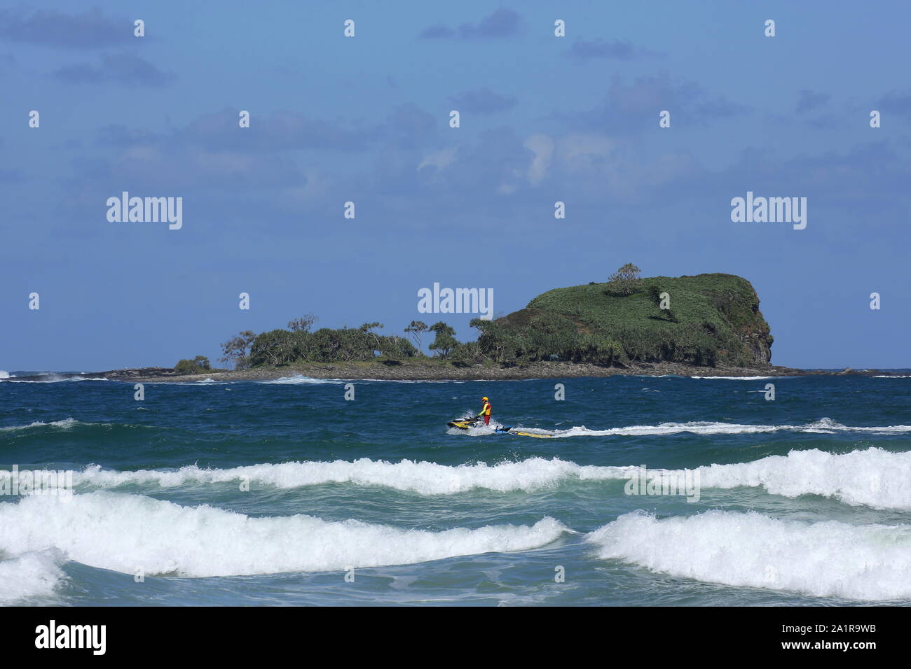 Looking out to the small uninhabited Mudjimba Island from Mudjimba ...