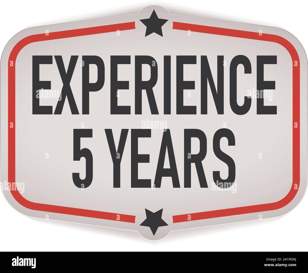 5 YEARS EXPERIENCEOval sticker paper label vector o a white background ...