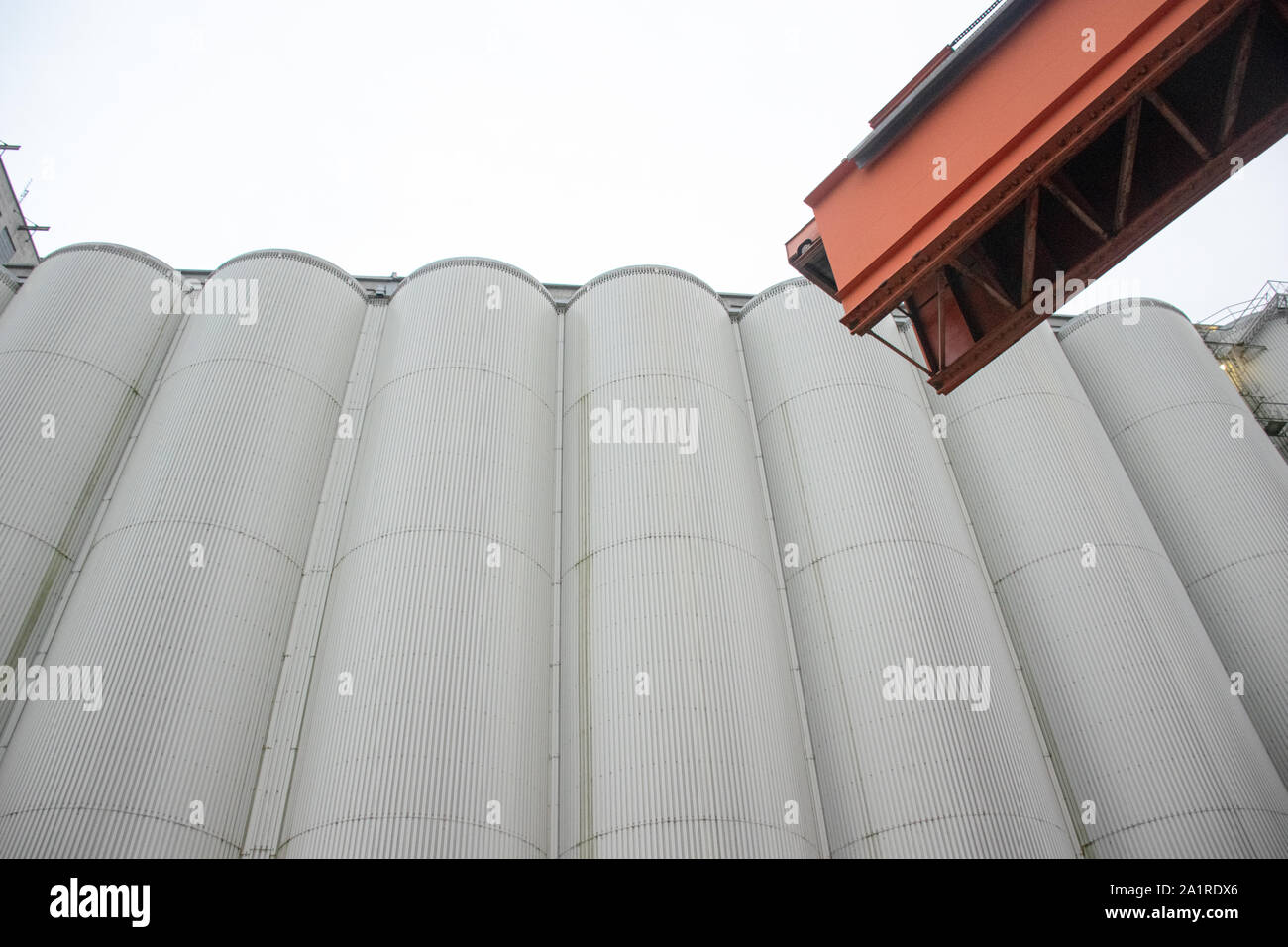industrial grain silos loading station Stock Photo - Alamy
