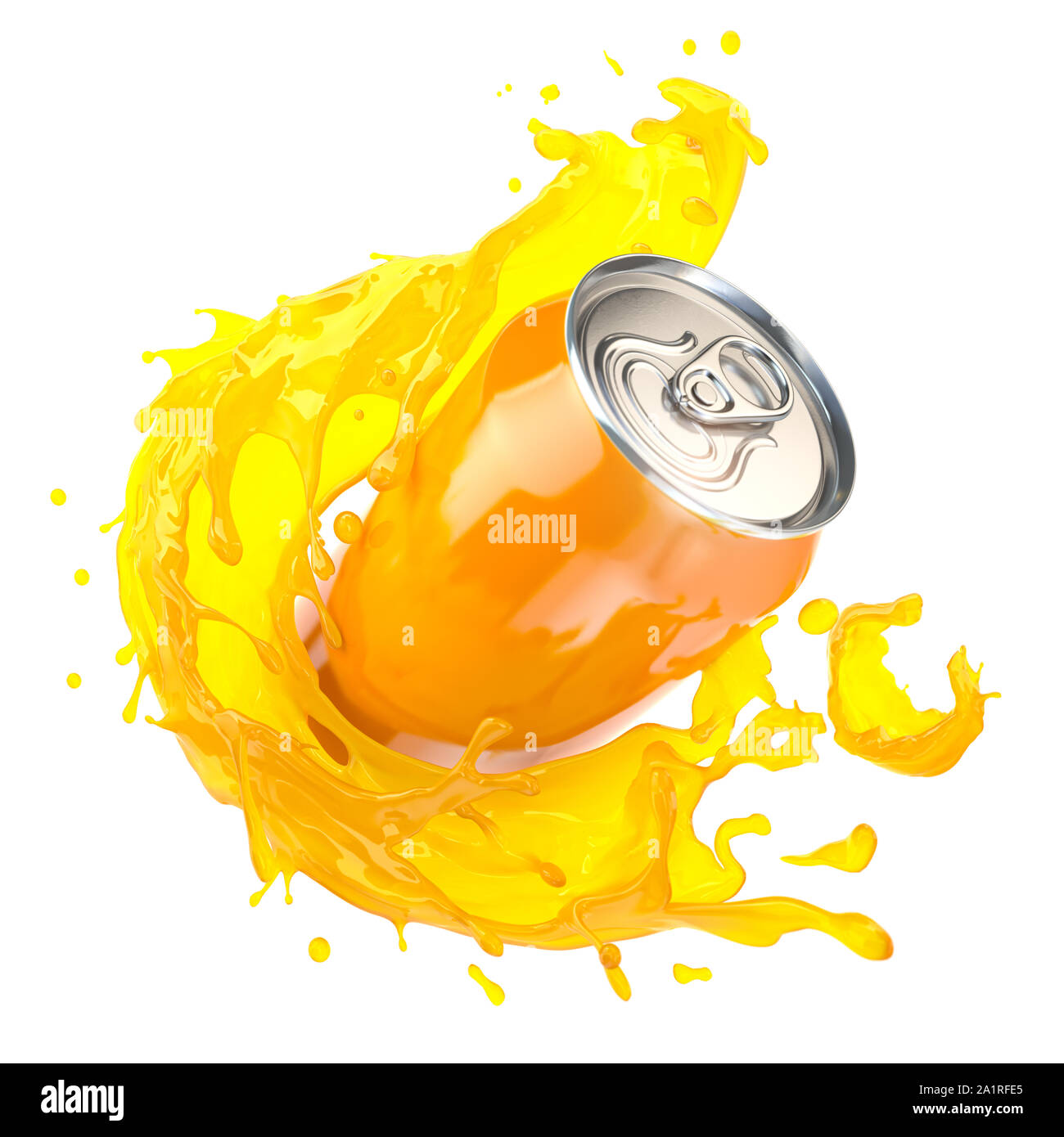 Yellow splashing soda can hi-res stock photography and images - Alamy