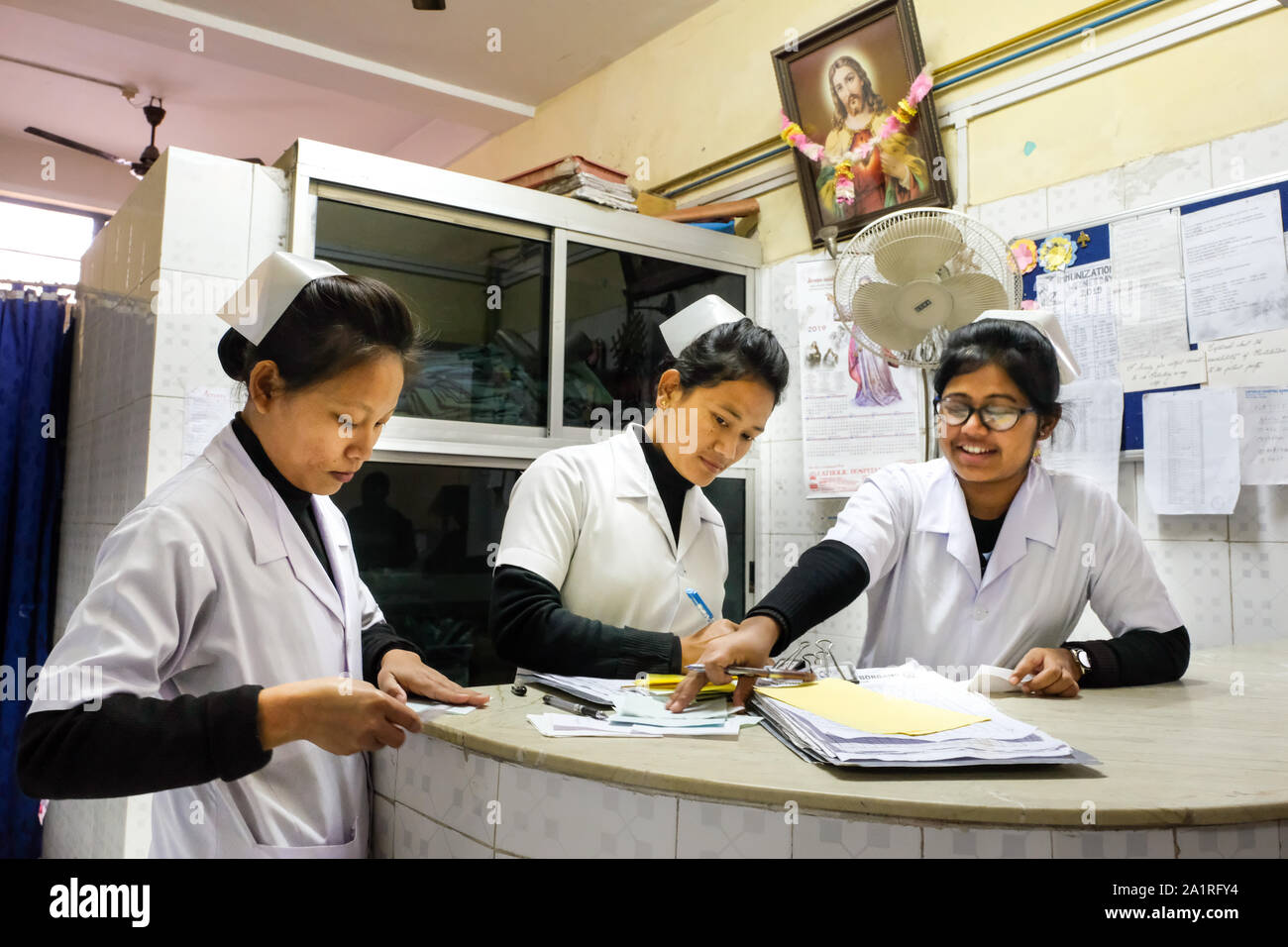 Nurses at the Catholic Mission Hospital Borang of the Diocese of Tezpur ...