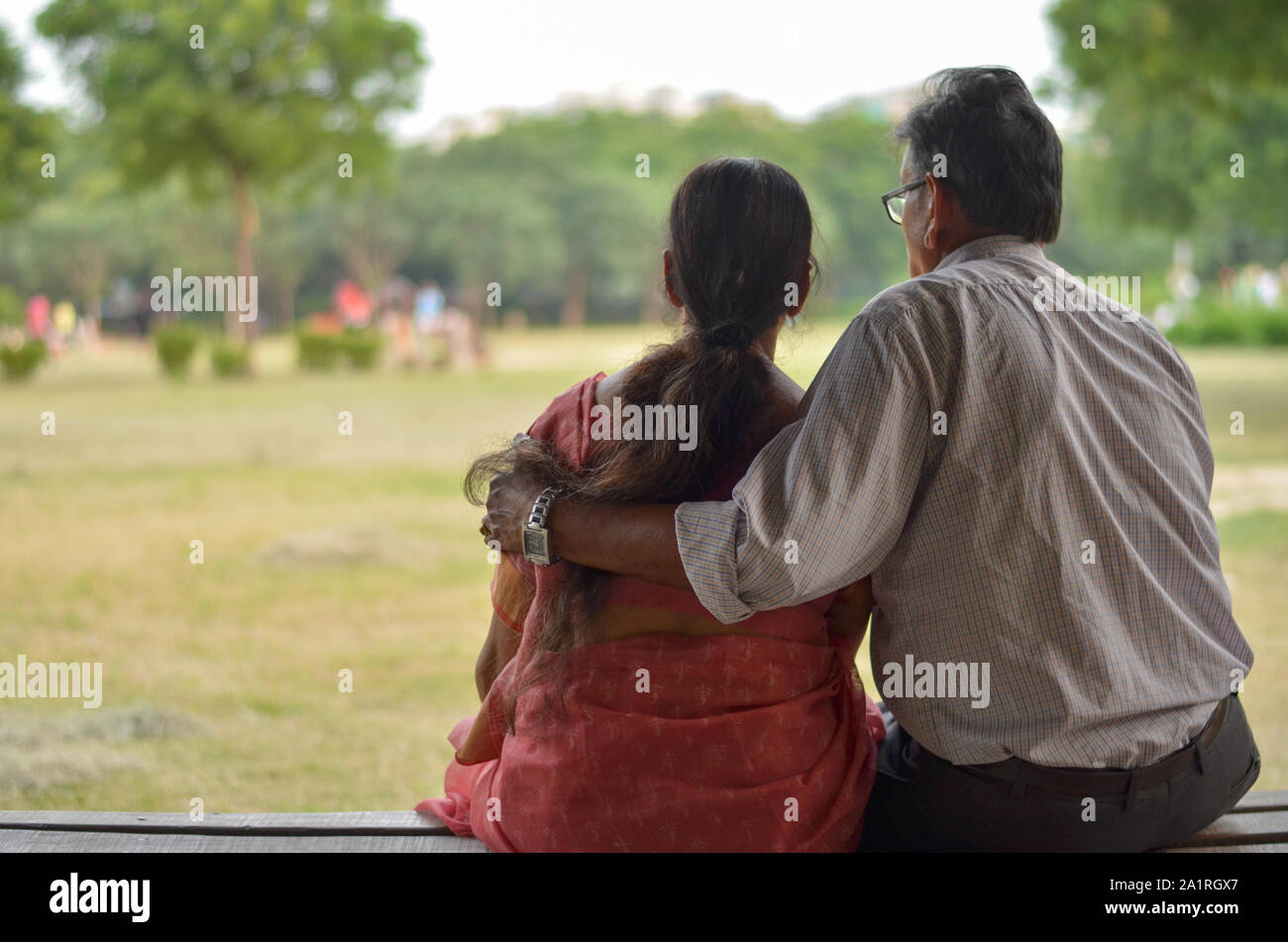 Indian couple hug smile love hi-res stock photography and images - Alamy