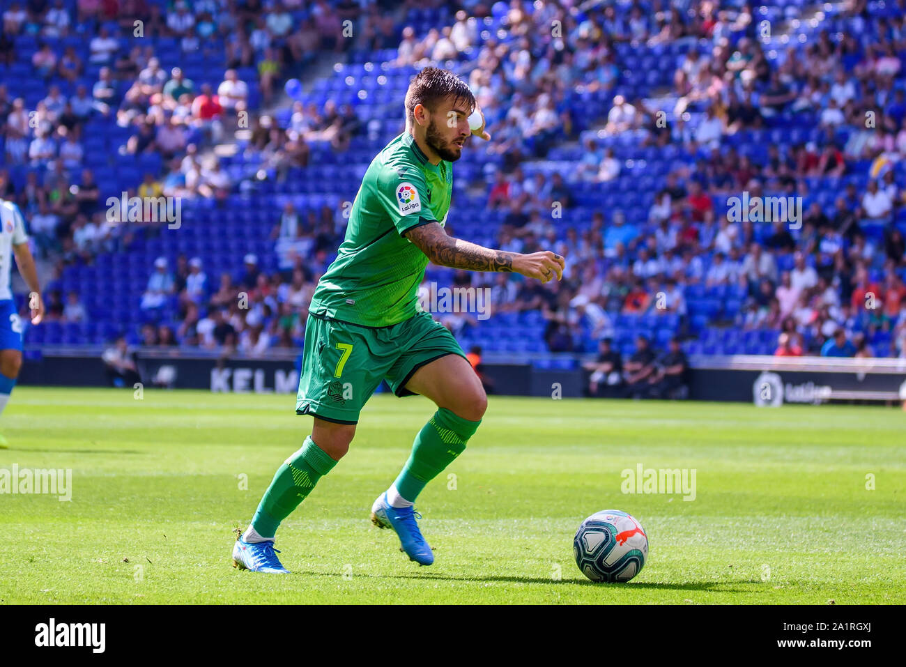BARCELONA - SEP 22: Cristian Portugues Portu plays at the La Liga match ...