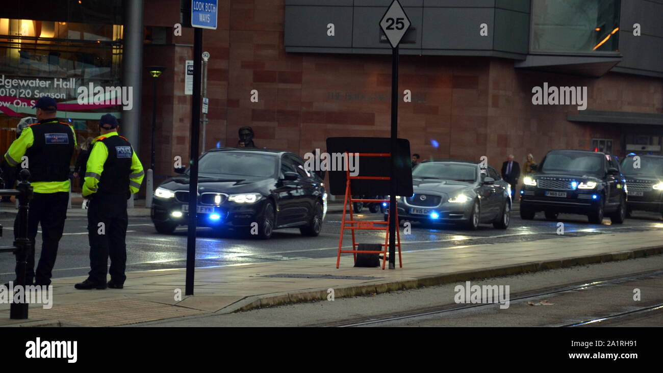 Uk Prime Minister Boris Johnson's motorcade arrives at the Midland ...