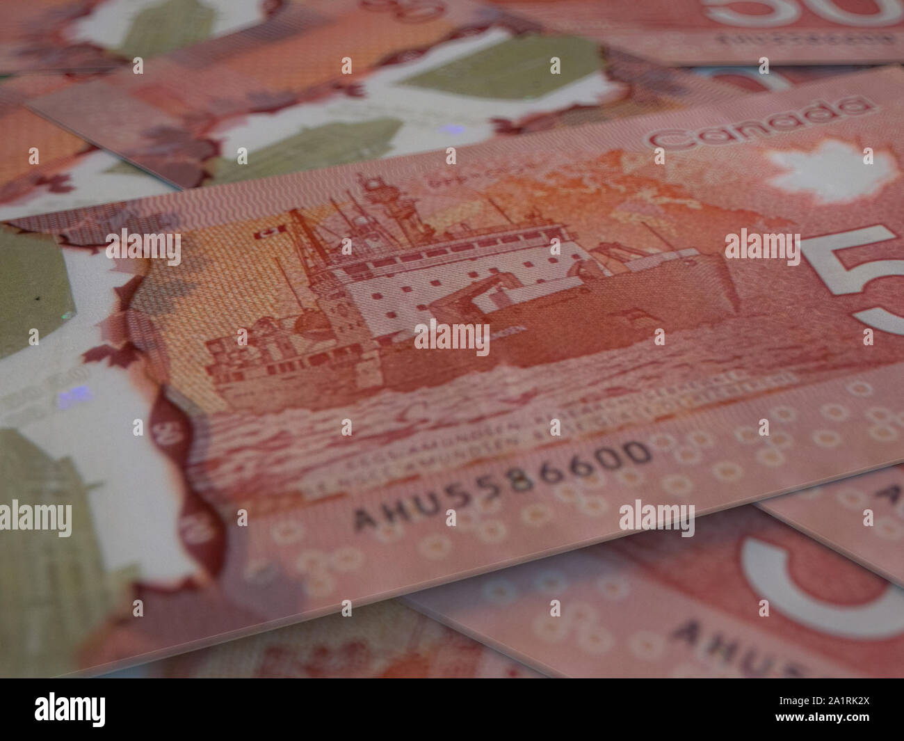 CAD. Canadian currency background. Closeup photo. Dollars of Canada ...
