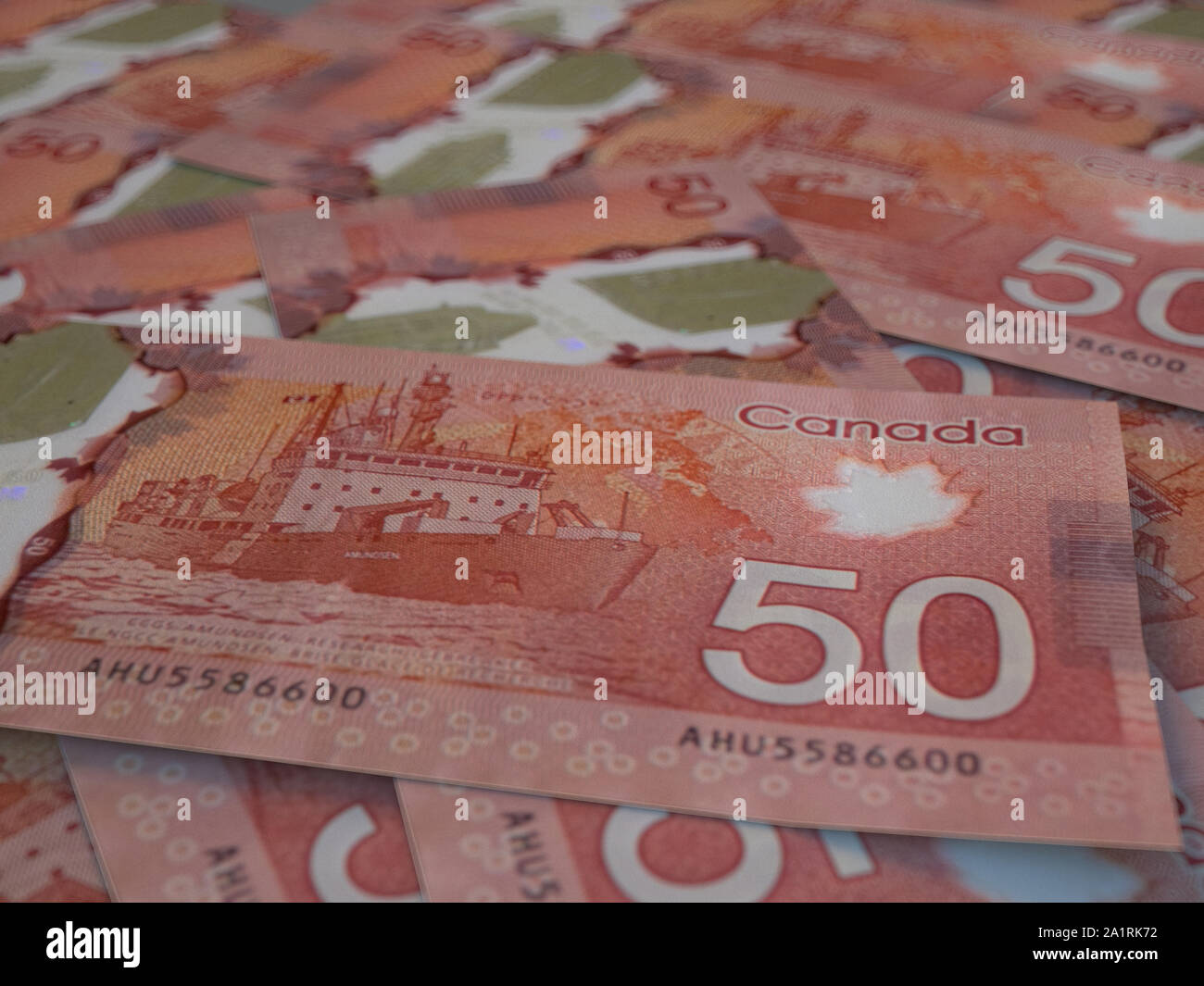 CAD. Canadian currency background. Closeup photo. Dollars of Canada ...