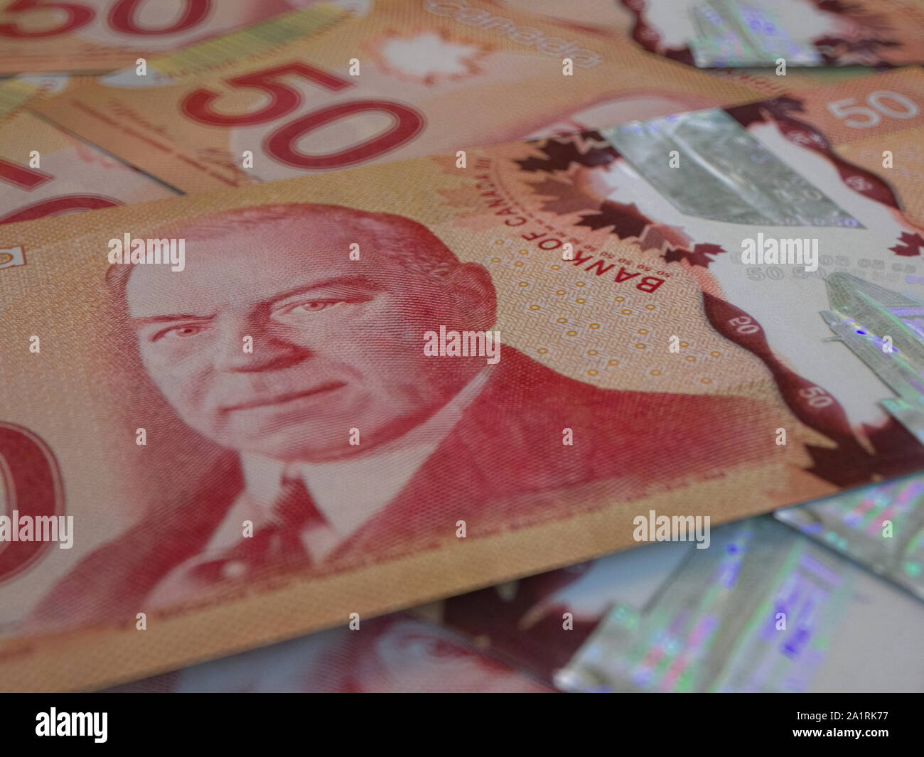 CAD. Canadian currency background. Closeup photo. Dollars of Canada ...