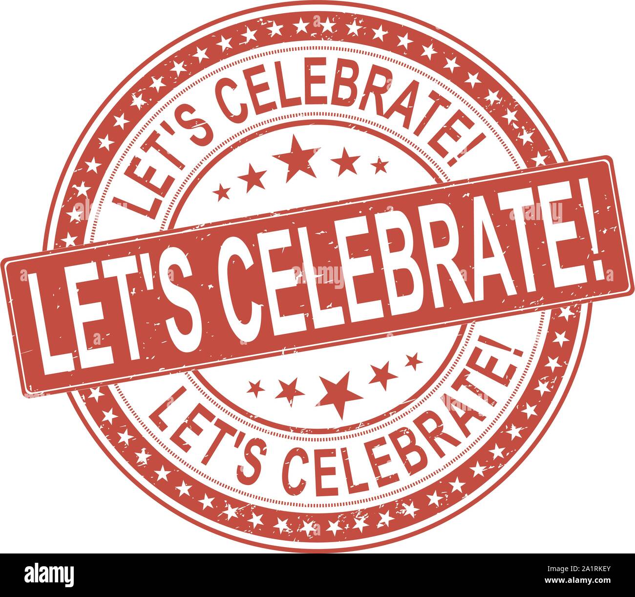 Let's celebrate. Badge, mark, stamp. Flat vector illustration on white ...