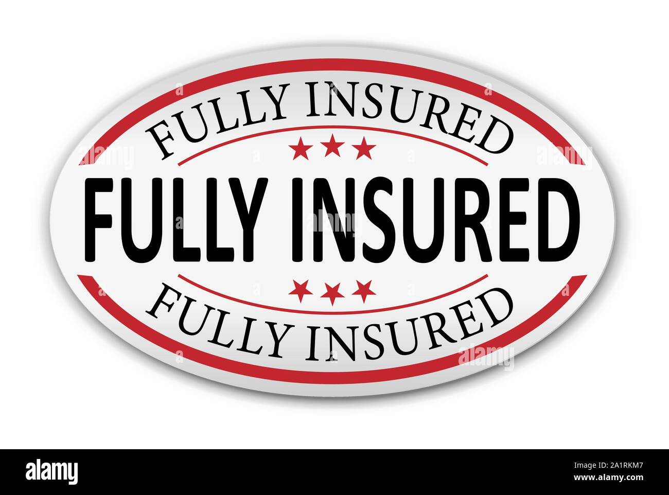 Fully insured label or sticker on white background, vector illustration ...