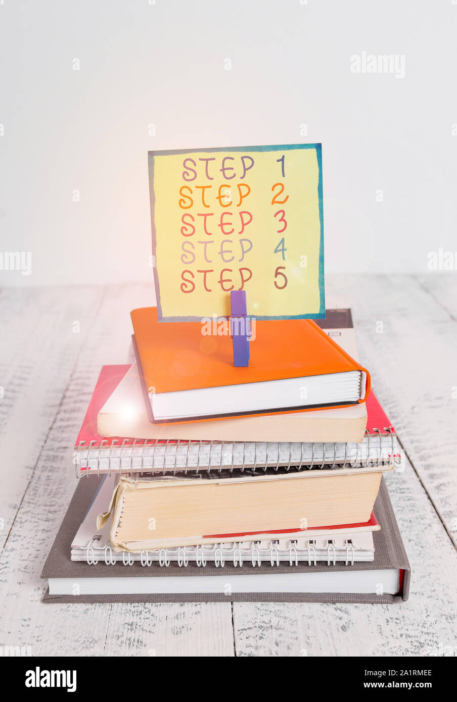 Word writing text Step 1, 2, 3, 4 and 5. Business photo showcasing ...