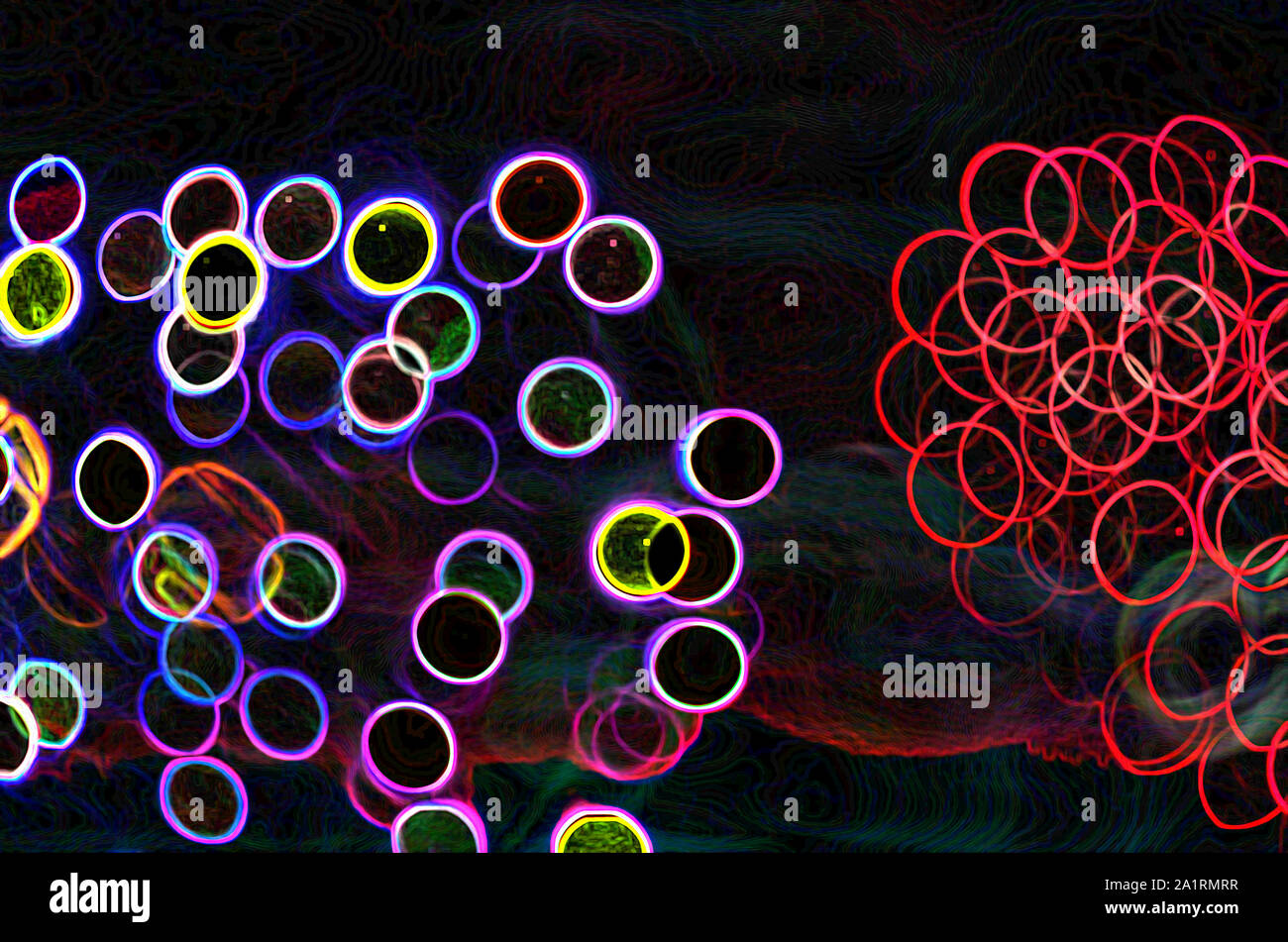 Colorful neon wave & line abstract art for graphic resource, design ...