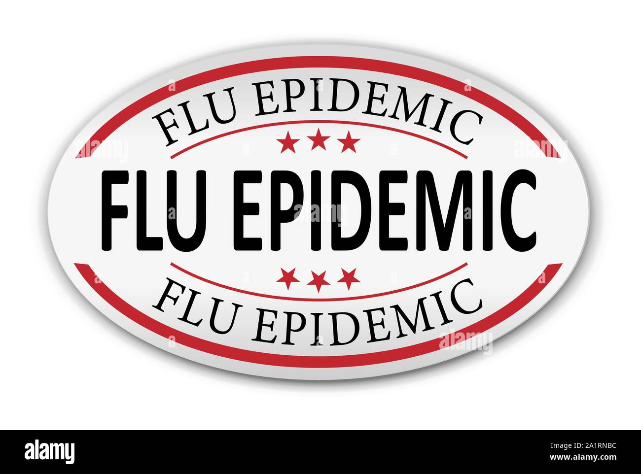 Oval Flu Epidemic sticker paper label vector o a white background Stock ...