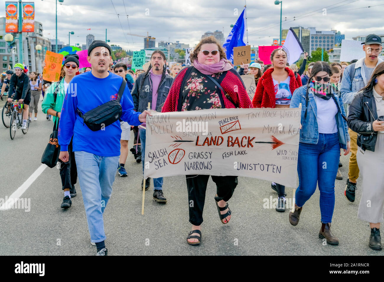 Indigenous protesters at Global Climate Strike, Vancouver, British ...