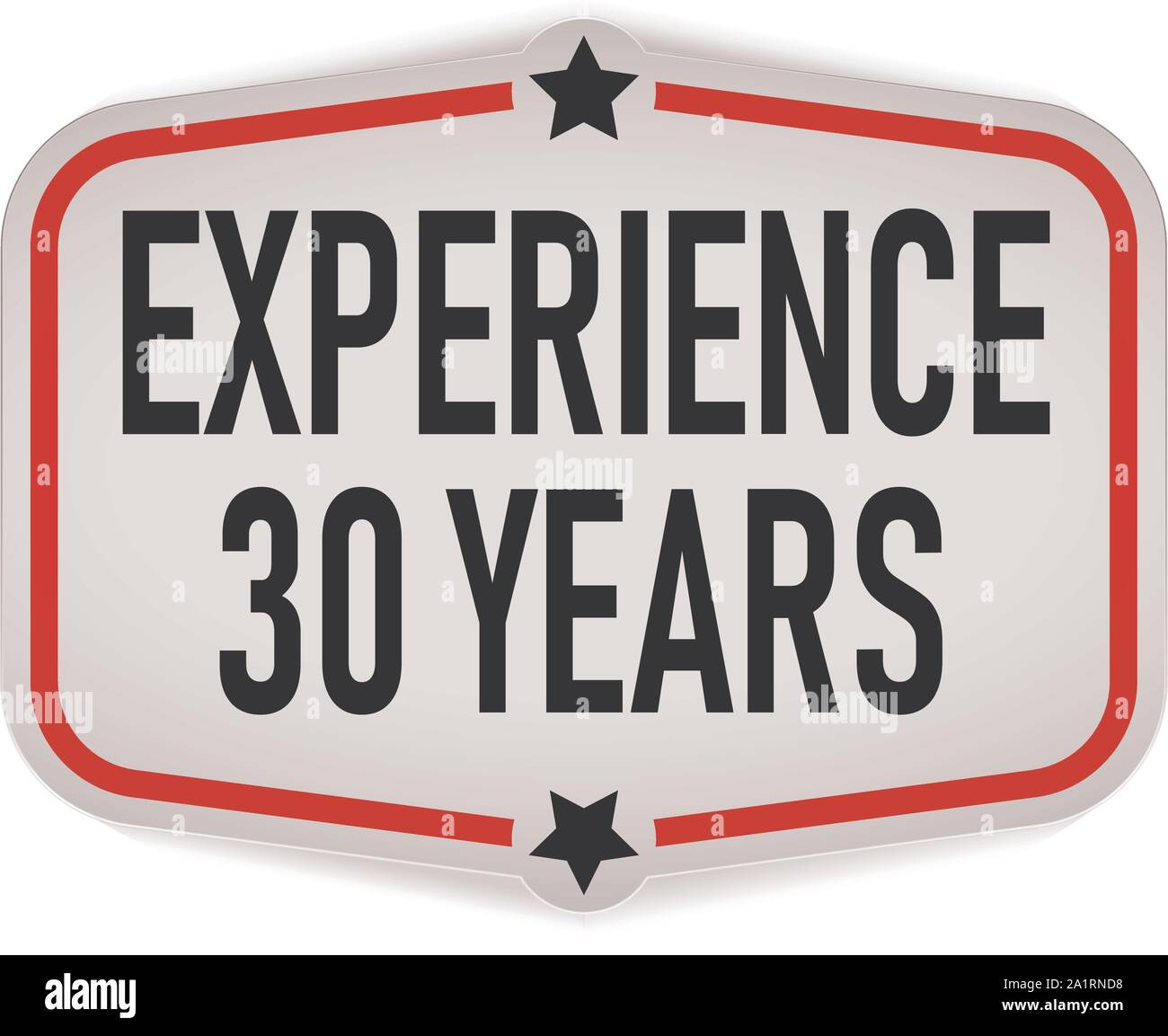 30 YEARS EXPERIENCEOval sticker paper label vector o a white background ...
