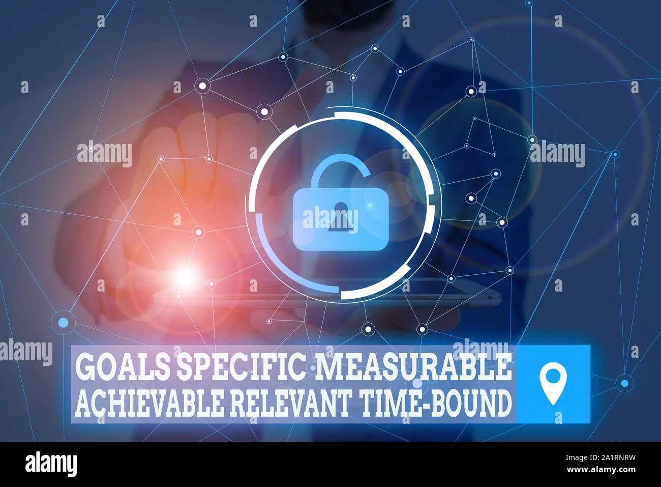 Conceptual hand writing showing Goals Specif Measureable AC. Concept ...