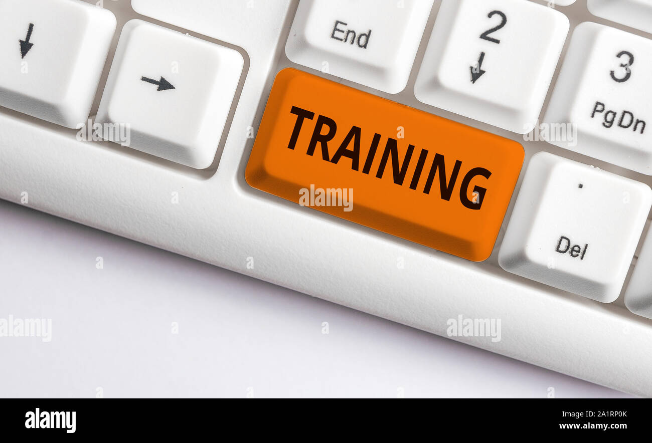 Writing note showing Training. Business concept for An activity ...
