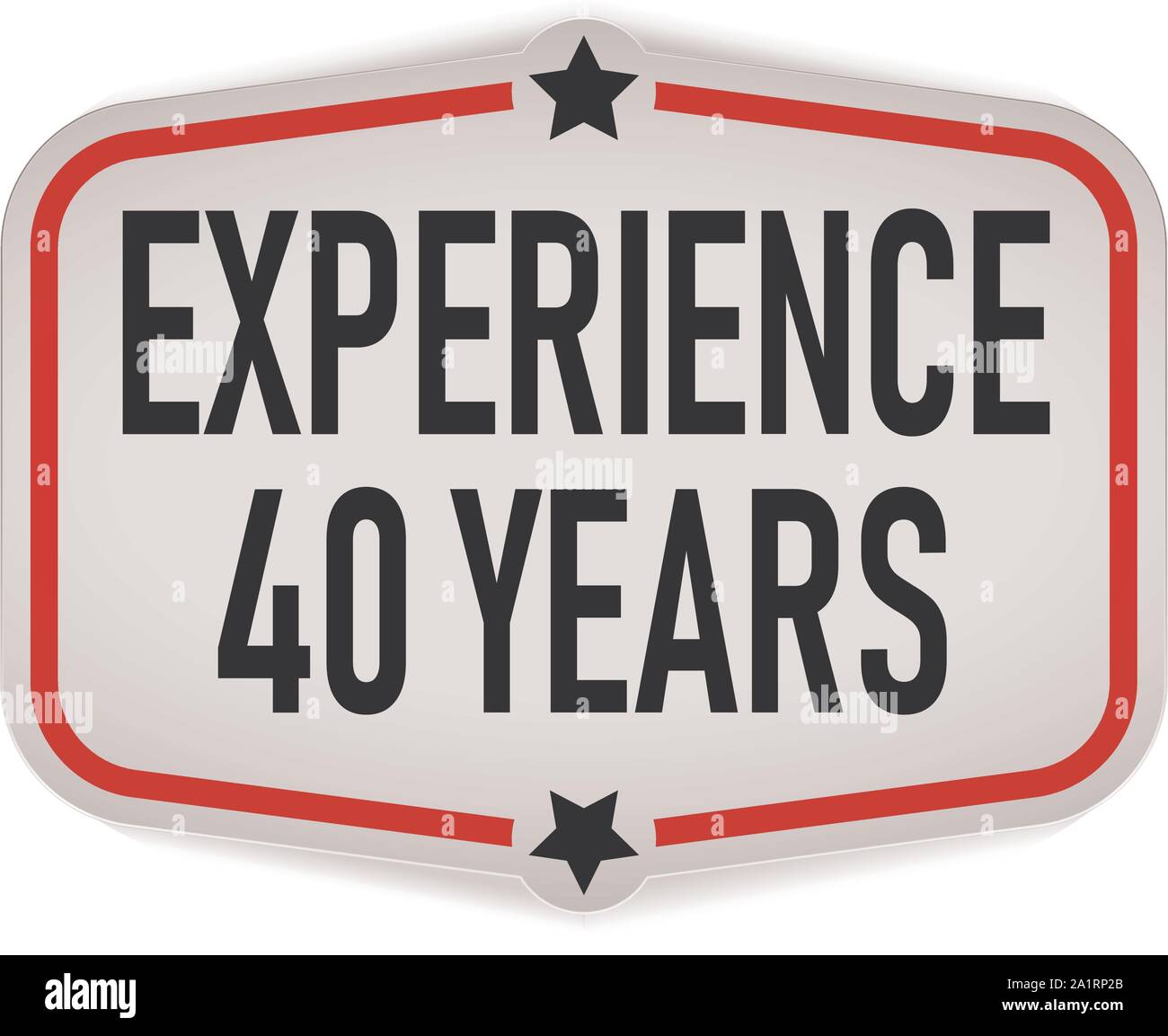 40 YEARS EXPERIENCEOval sticker paper label vector o a white background ...