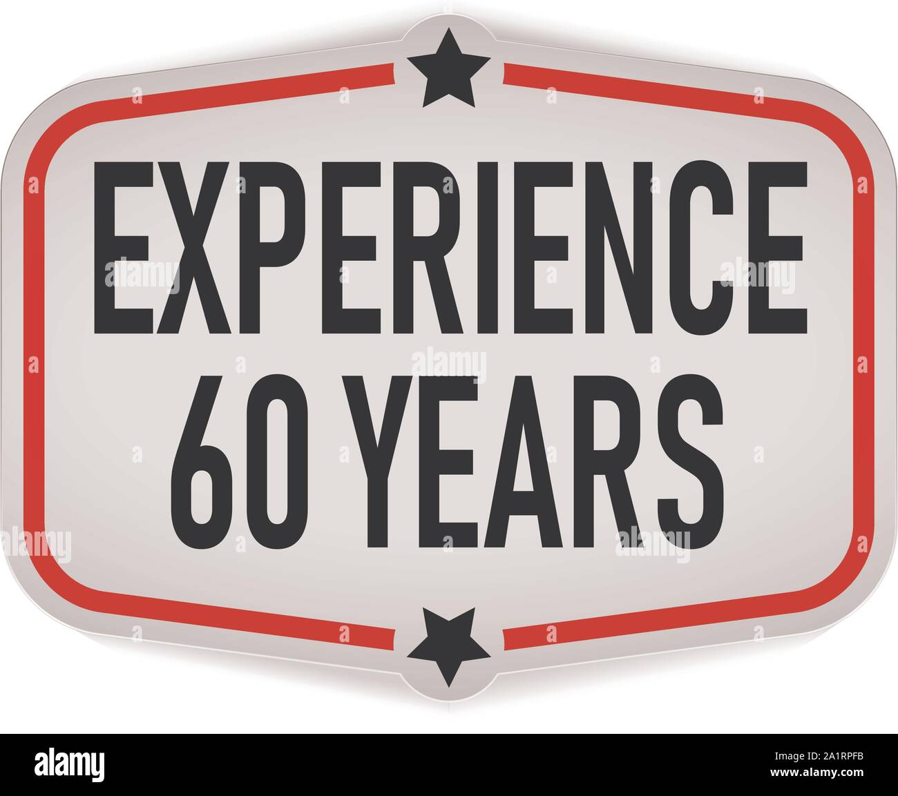 60 YEARS EXPERIENCEOval sticker paper label vector o a white background ...