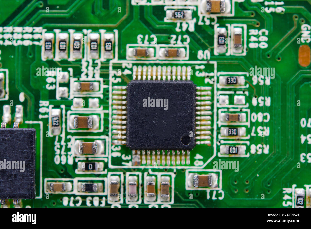 Close up blank microchip on Electronic circuit board Stock Photo - Alamy