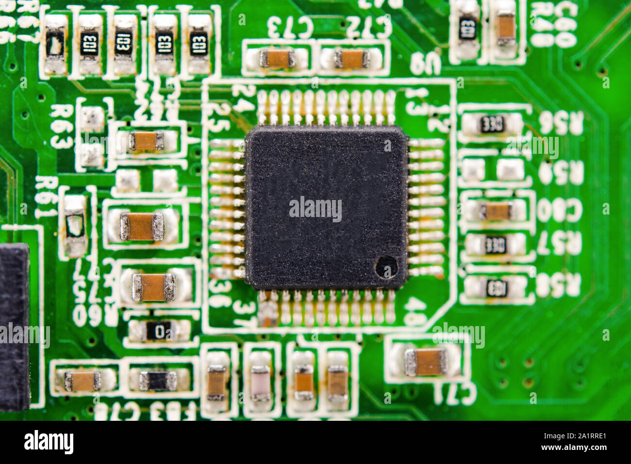 Close up blank microchip on Electronic circuit board Stock Photo - Alamy