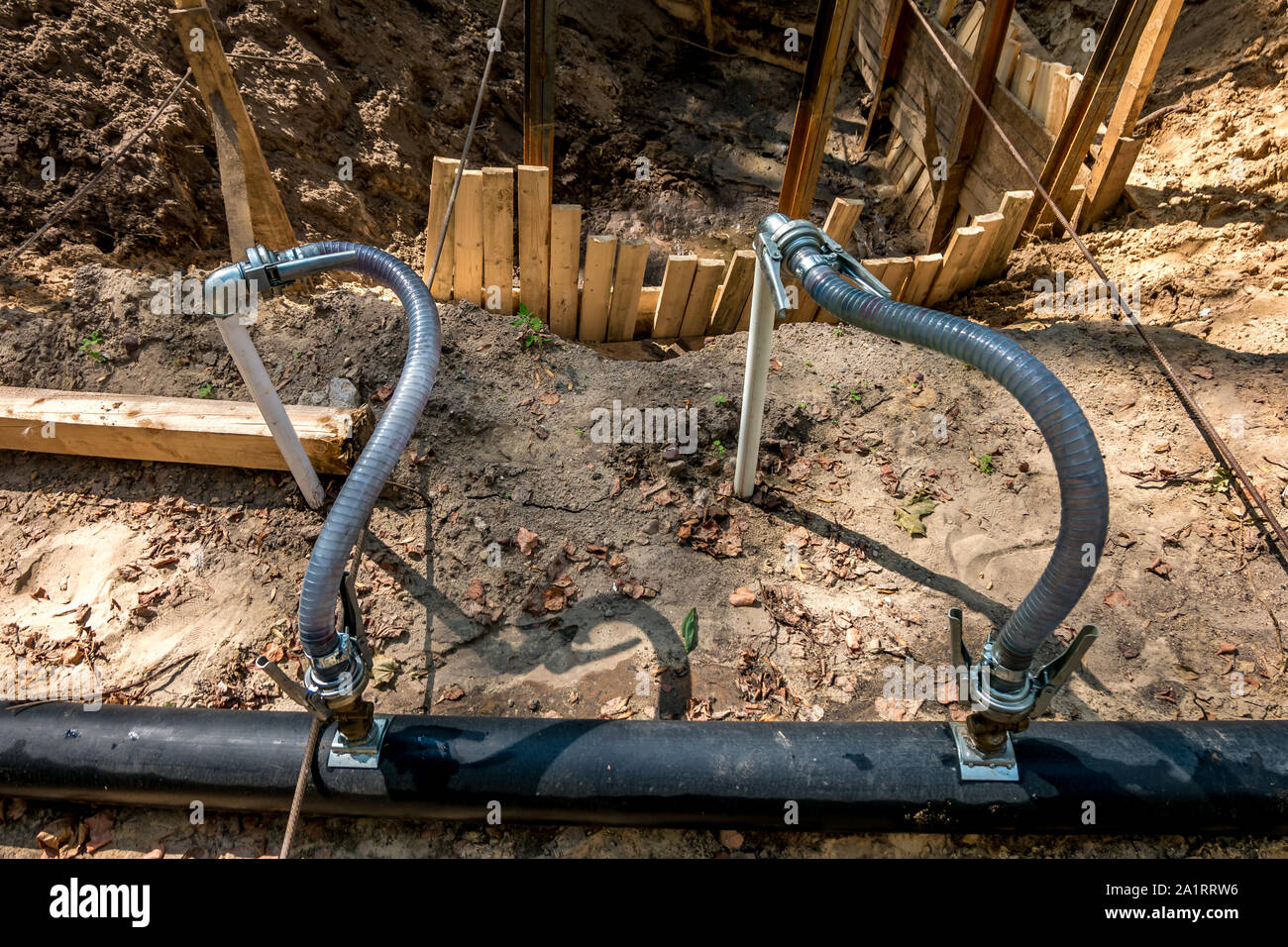 pumping station. groundwater drainage system pumps water out of the ...