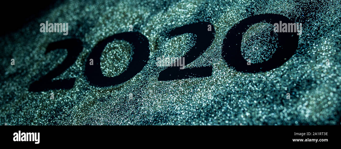 Happy New Year 2020. Creative Collage of numbers two and zero made up ...