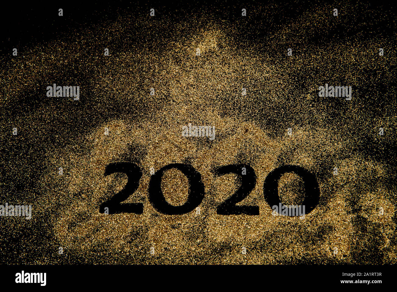 Happy New Year 2020. Creative Collage of numbers two and zero made up ...