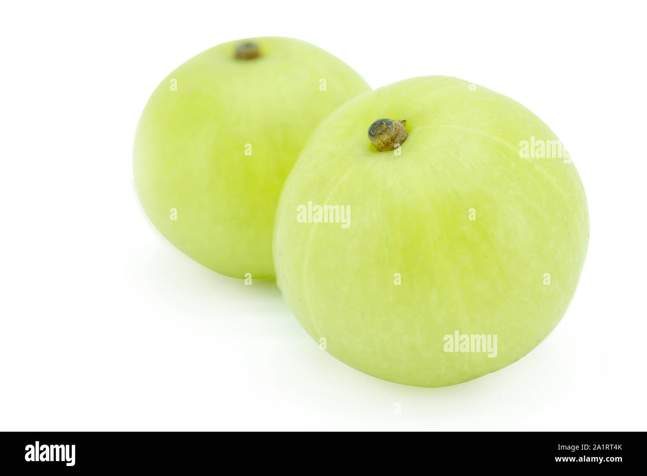 Indian gooseberry, amla green fruits isolated on white background. with ...