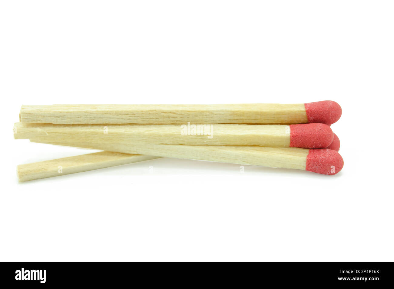 Close-up red match isolated on a white background with clipping path ...