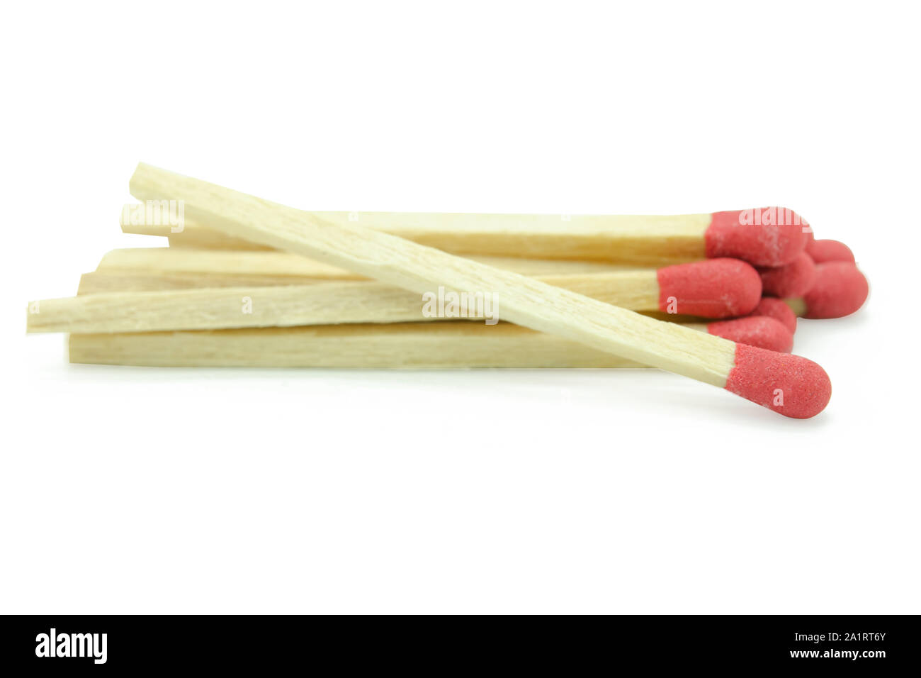 Close-up red match isolated on a white background with clipping path ...