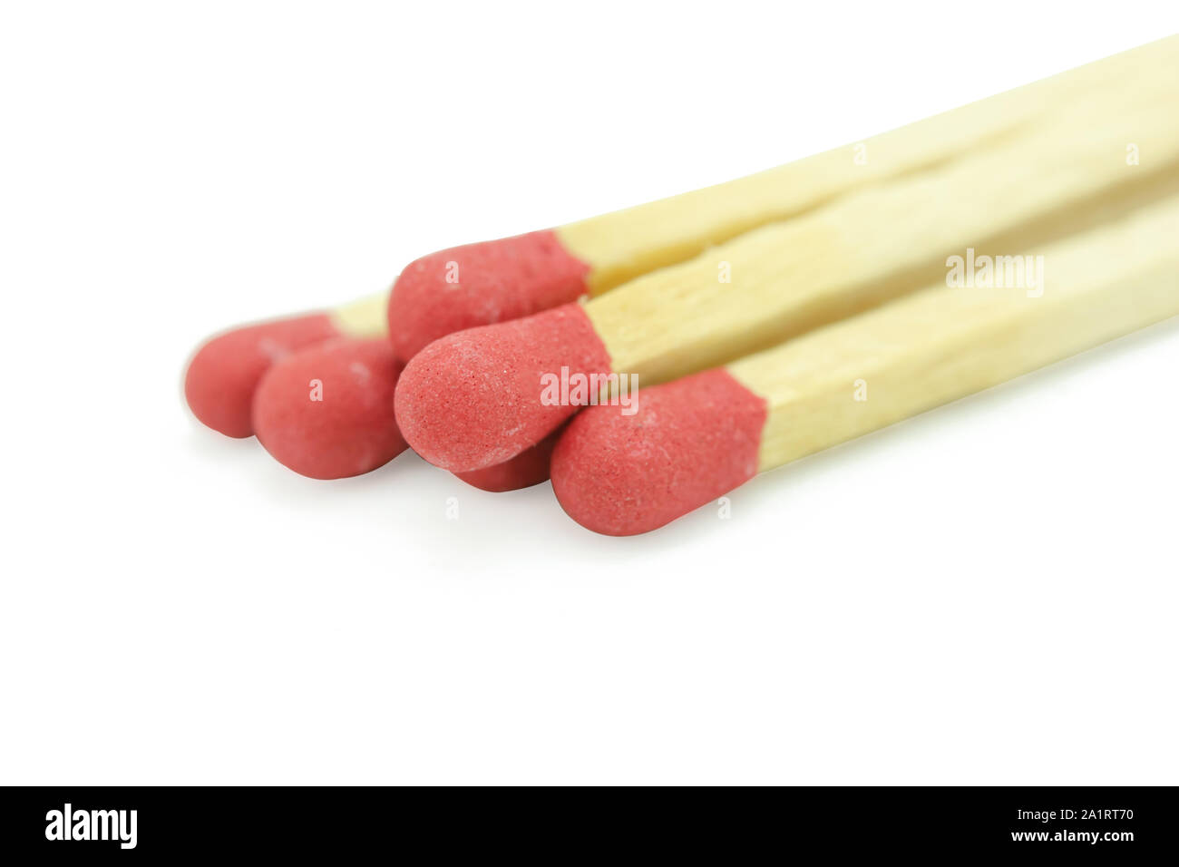 Close-up red match isolated on a white background with clipping path ...