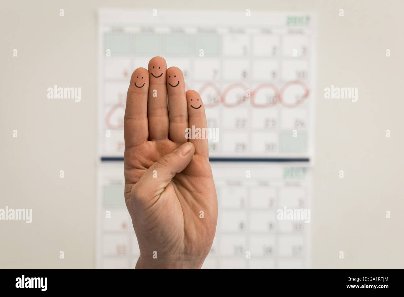Four happy fingers Stock Photo - Alamy