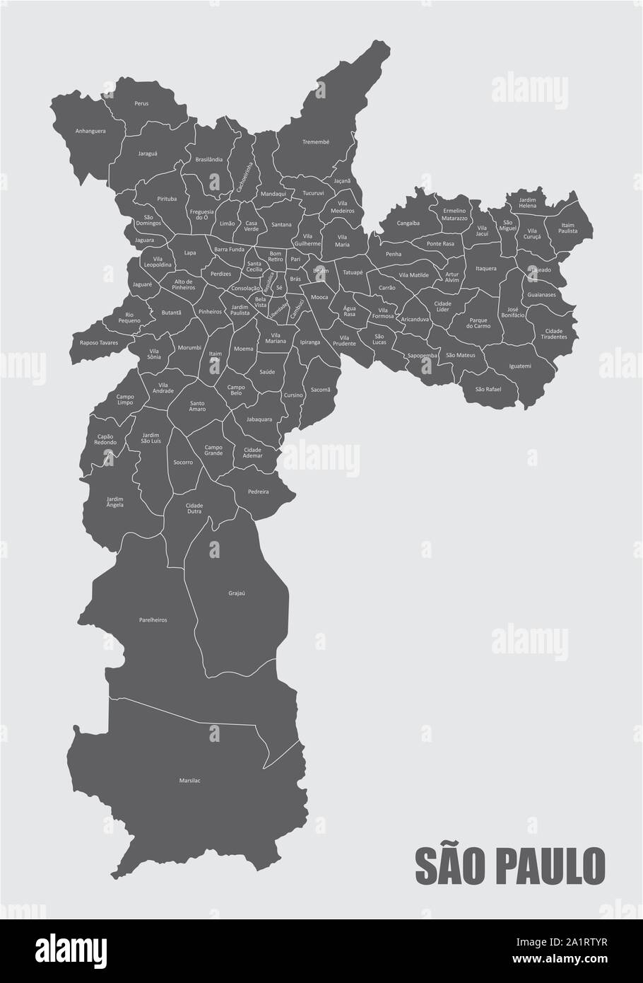 Sao Paulo city map Stock Vector Image & Art - Alamy