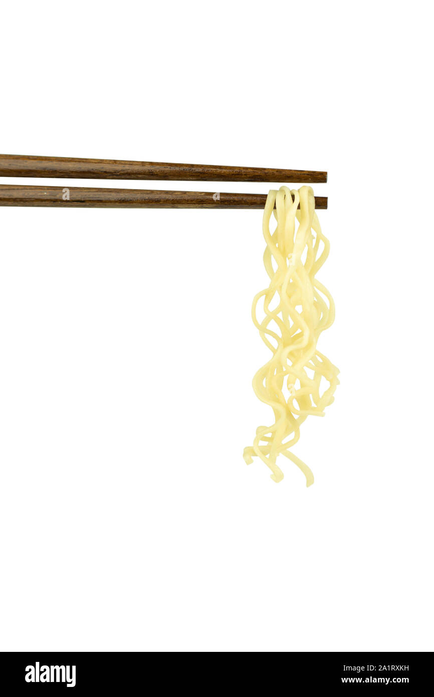 instant noodles chopsticks isolated on white background with clipping ...