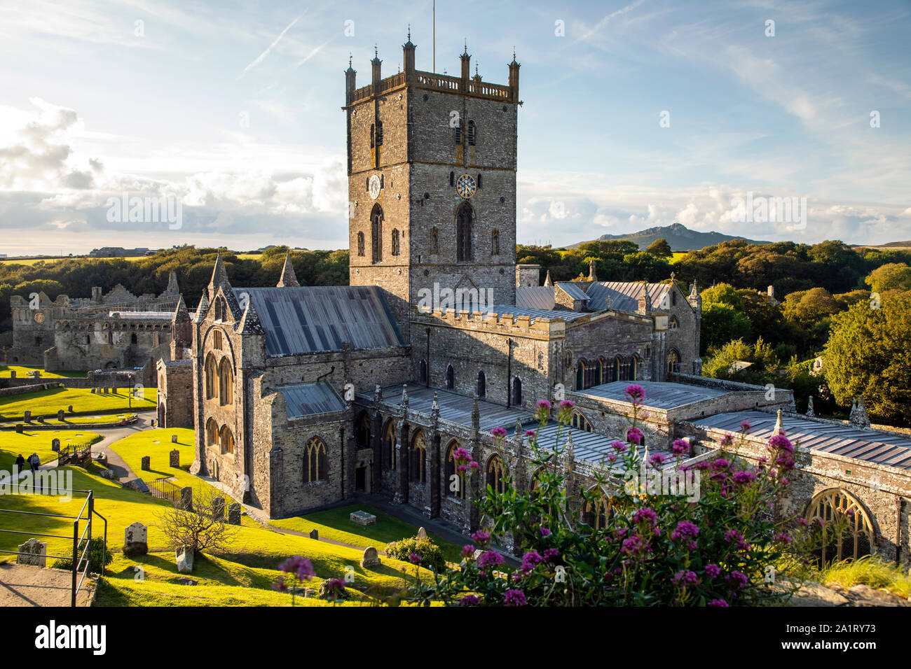 ST DAVIDS, WALES, UK - 8th September 2019: St Davids Cathedral has been ...