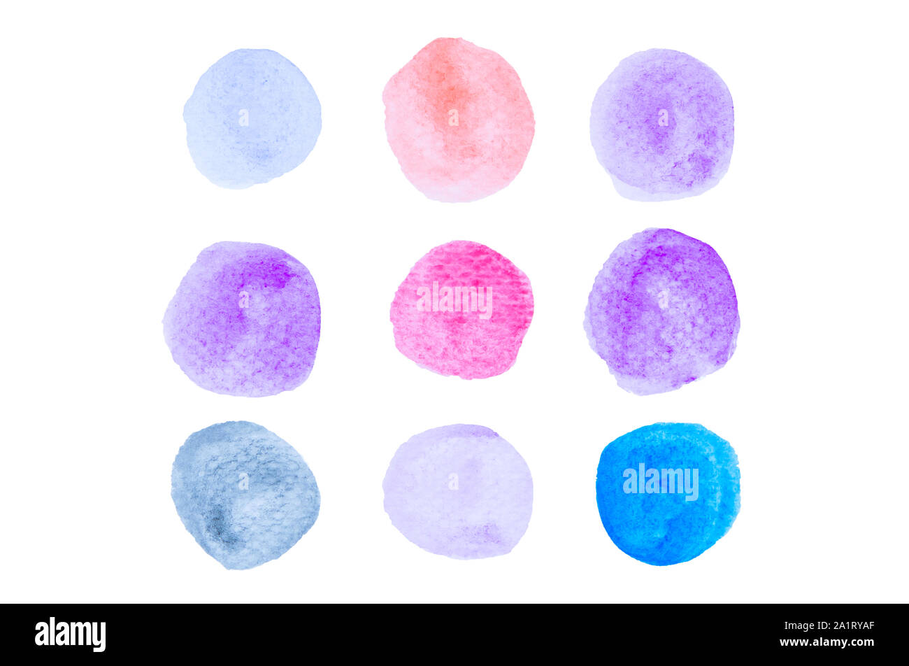 Watercolor spots isolated on white background Stock Photo - Alamy