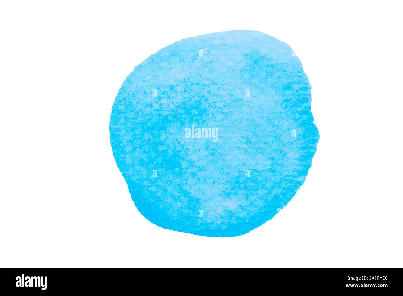 Watercolor sky blue, light blue spots isolated on white background with ...
