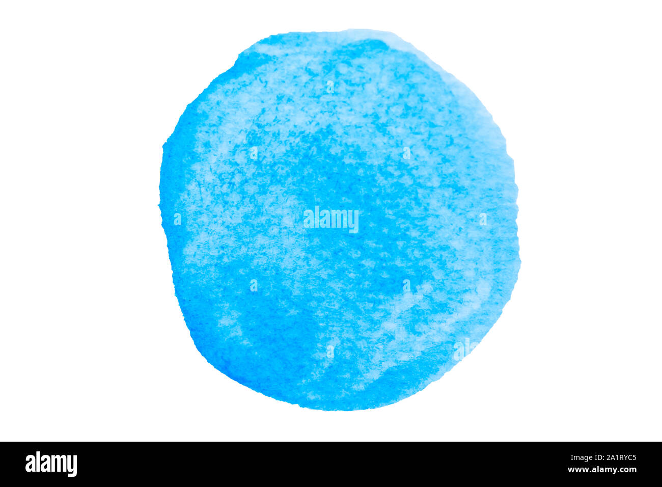 Watercolor sky blue, light blue spots isolated on white background with ...