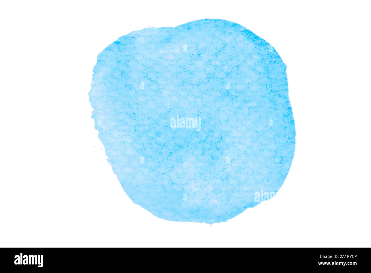 Watercolor sky blue, light blue spots isolated on white background with ...