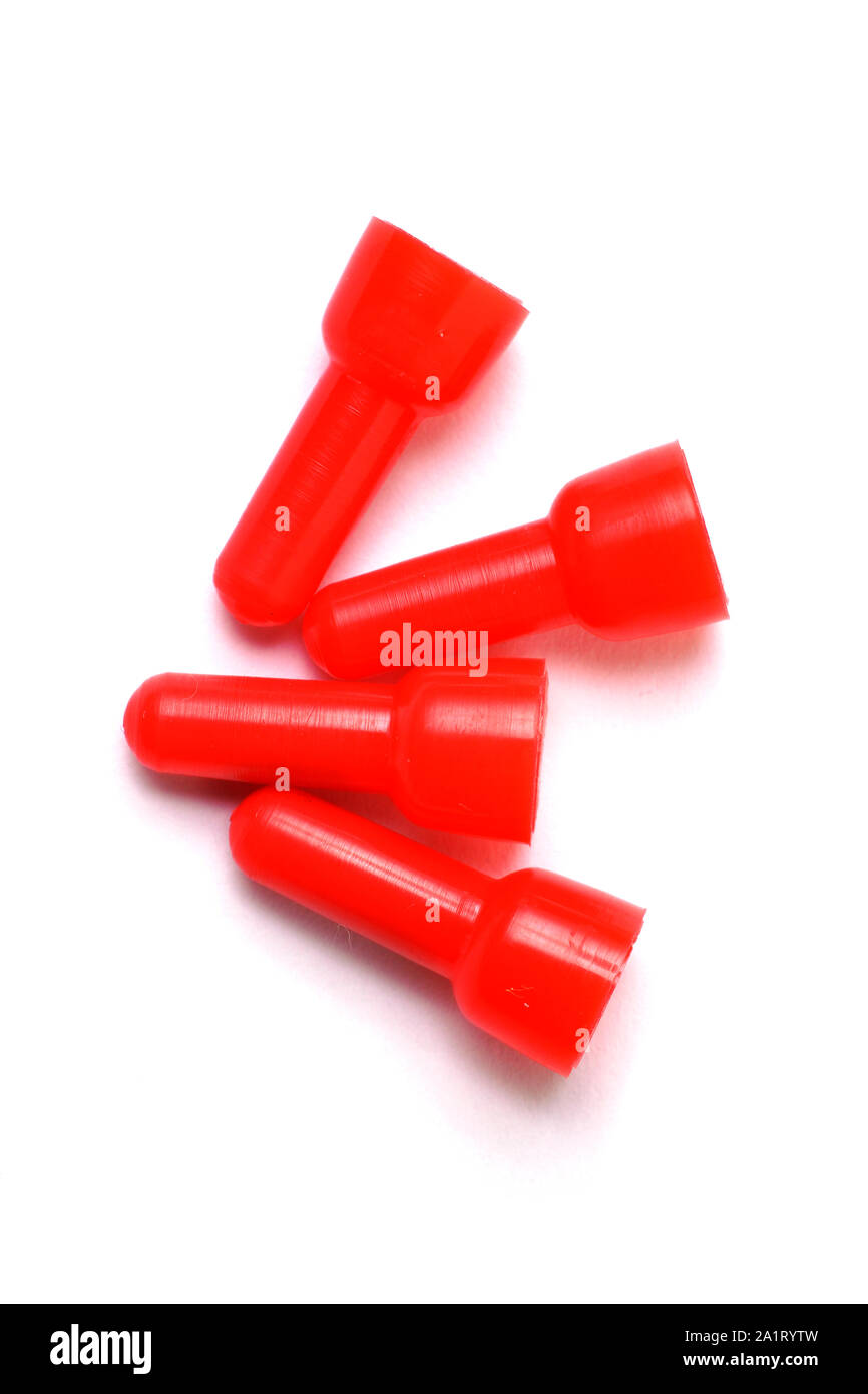 Electrical wire fastener components,isolated on white background Stock ...