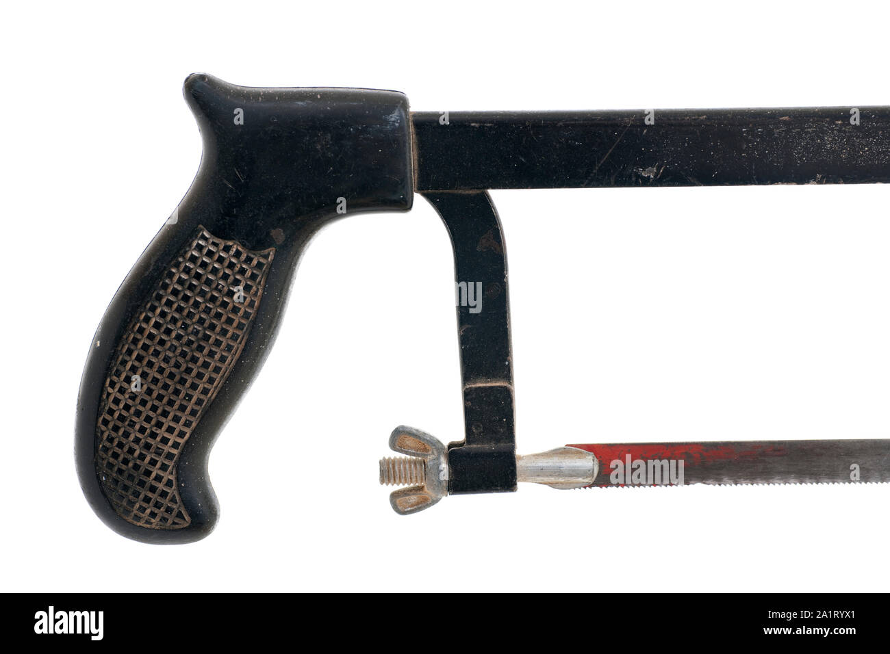Hand held hack saw isolated on white background Stock Photo - Alamy